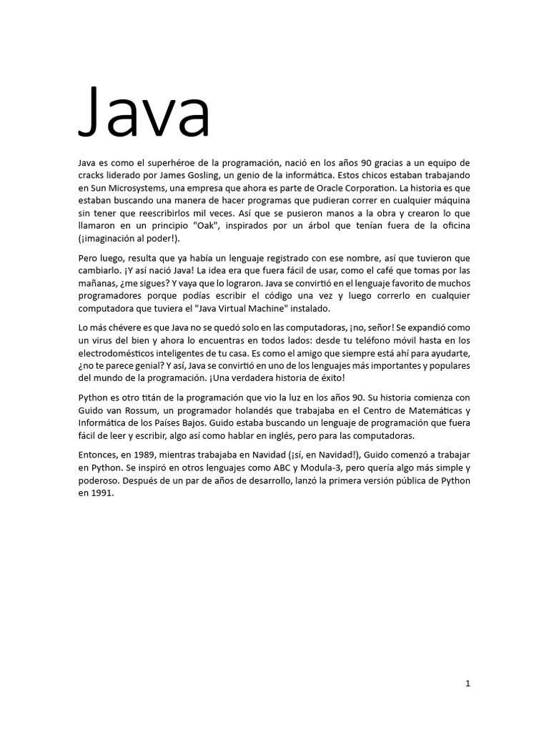 Historia de Java y Otros Lenguajes | PDF | Php | Ruby (lenguaje de programación)