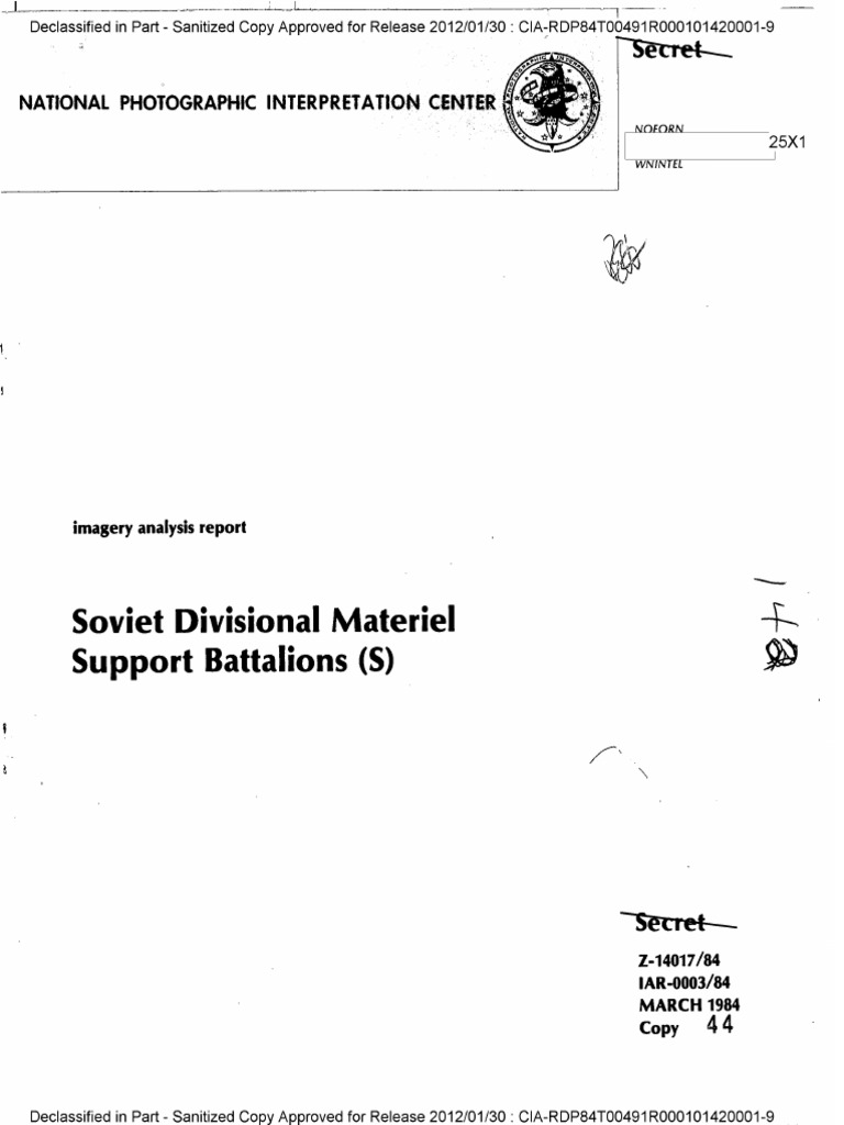 CIA-Soviet Divisonal Material SP BN (MSB) - MAR 84 | PDF
