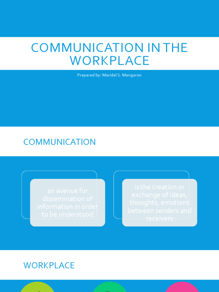 Lesson 4 - Communication in The Workplace | PDF | Communication ...