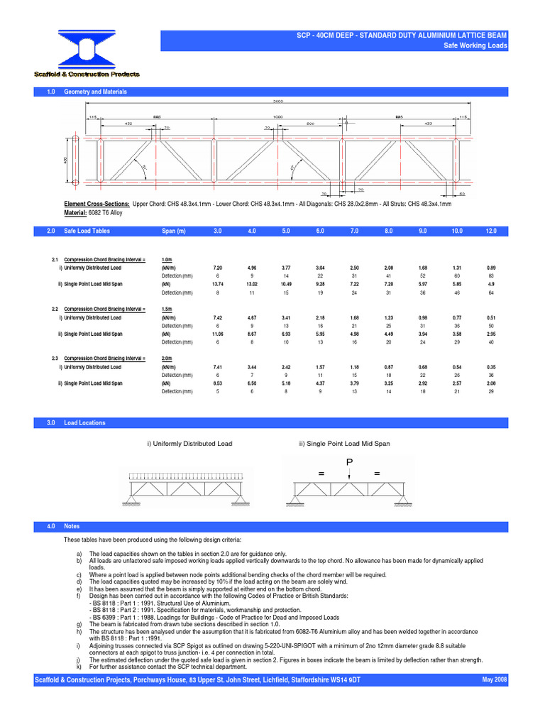 PDF For 450mm Aluminium Beams | PDF | Truss | Beam (Structure)