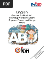 ENGLISH GRADE 1 QUARTER 3 MODULE 1 Rhyming Words in Nursery Rhymes ...