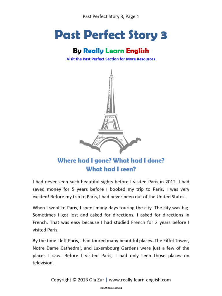 Past Perfect Story 3 | PDF | Career & Growth | Social Science
