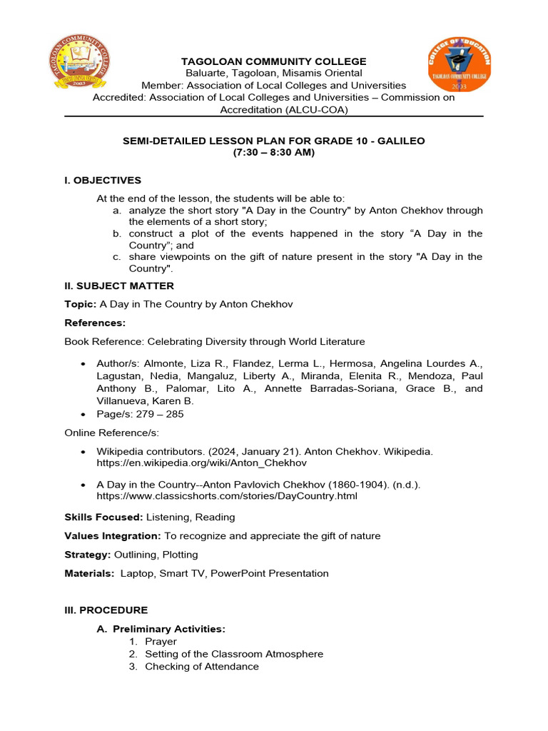 LP A Day in The Country | PDF | Plot (Narrative) | Narration