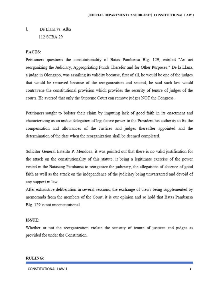 Judicial Case Digests | PDF | Case Or Controversy Clause | Judiciaries