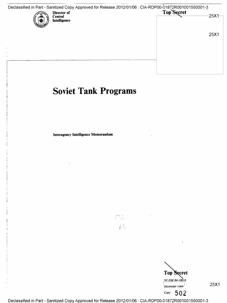 CIA-Soviet Tank Program-DeC 1984 | PDF
