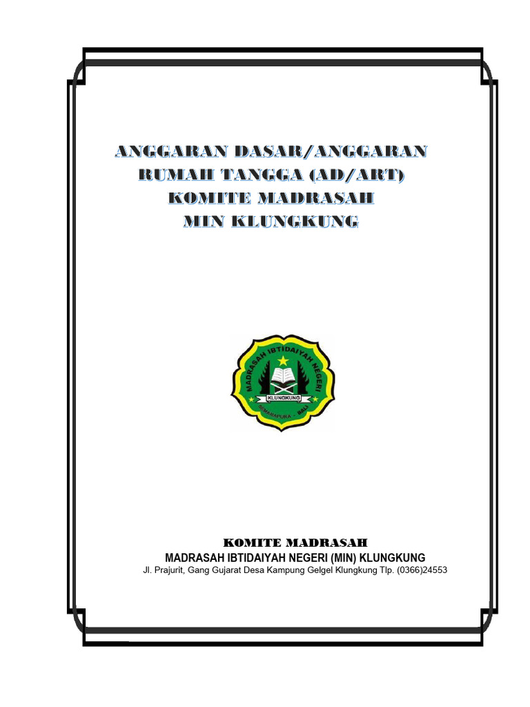Ad - Art Komite Madrasah - Min KLK 2020 - 2023 | PDF