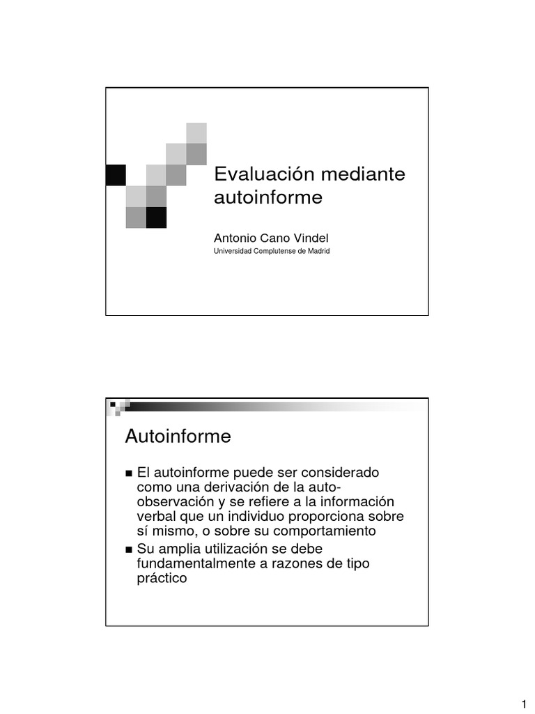 Evaluacion Mediante Autoinforme A-Cano Presentac | PDF | Validez ...