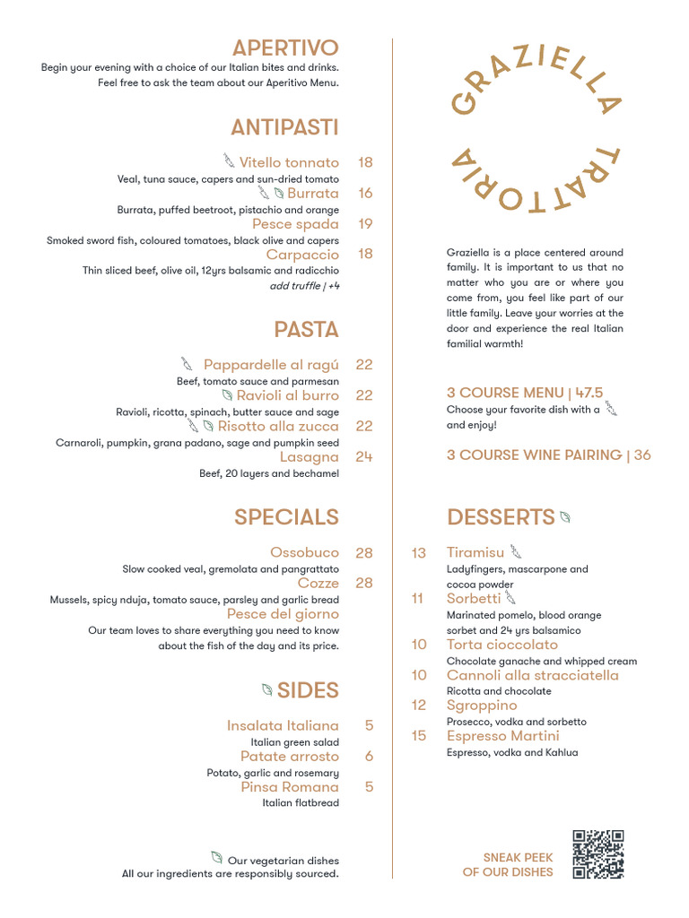 Graziella Diner Menu New 18 01 | PDF | Foods | Cuisine
