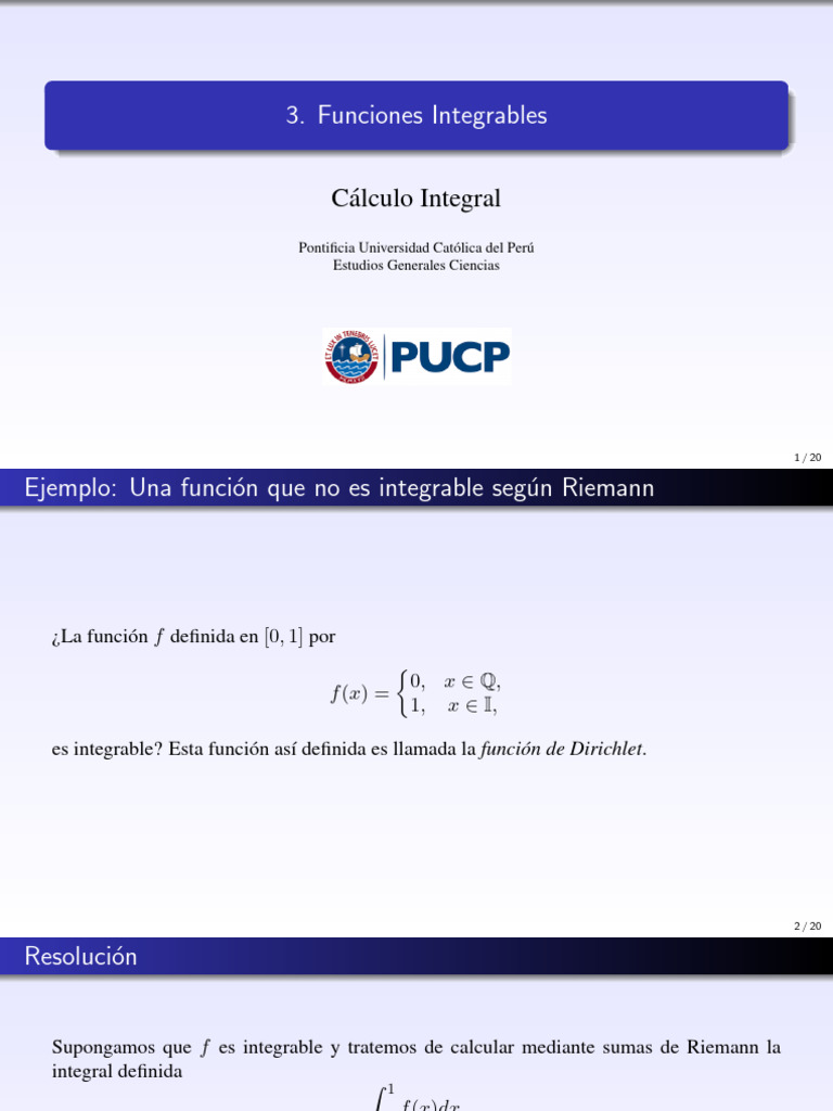 PRESENTACION_03 | PDF | Integral | Funciones y mapeos