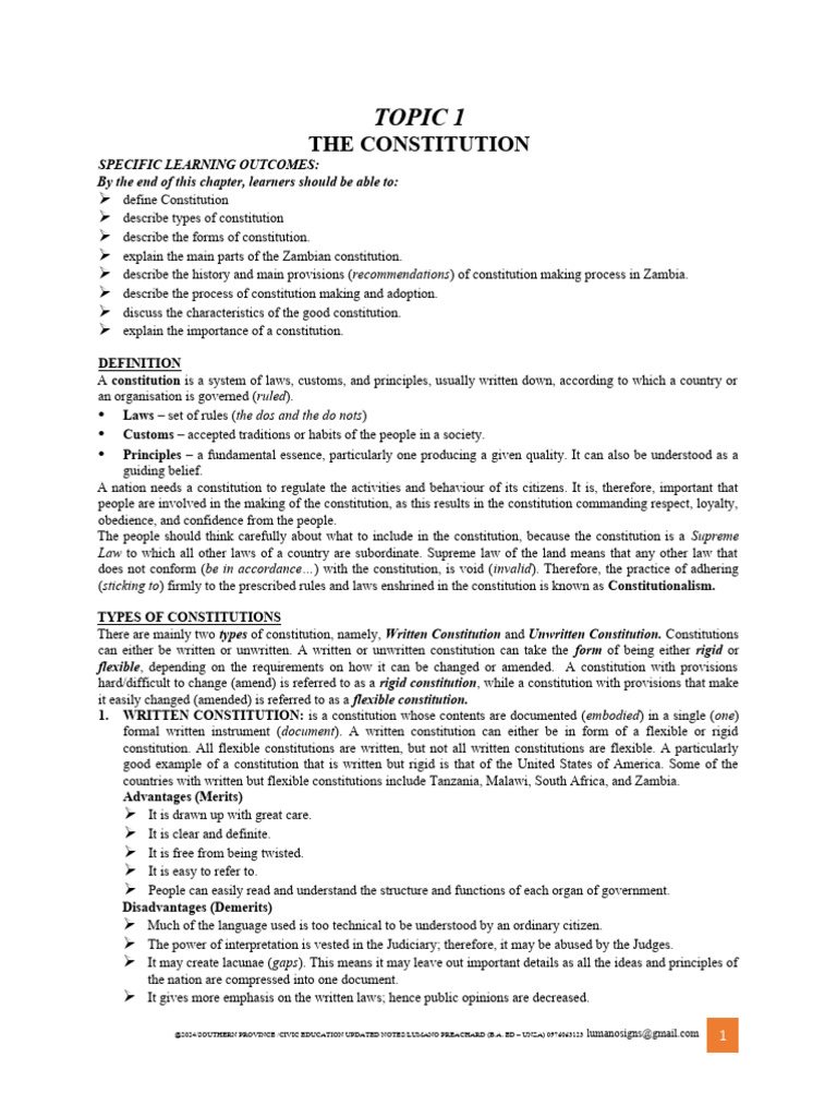 2024 Cve G10 Updated Notes - Southern | PDF | Governance | Constitution