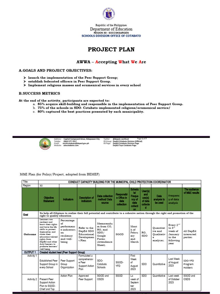 Awwa Project Plan | PDF