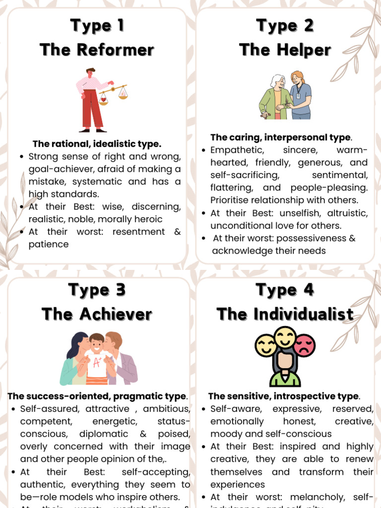 Enneagram Personality Types Overview | PDF | Emotions | Behavioural ...