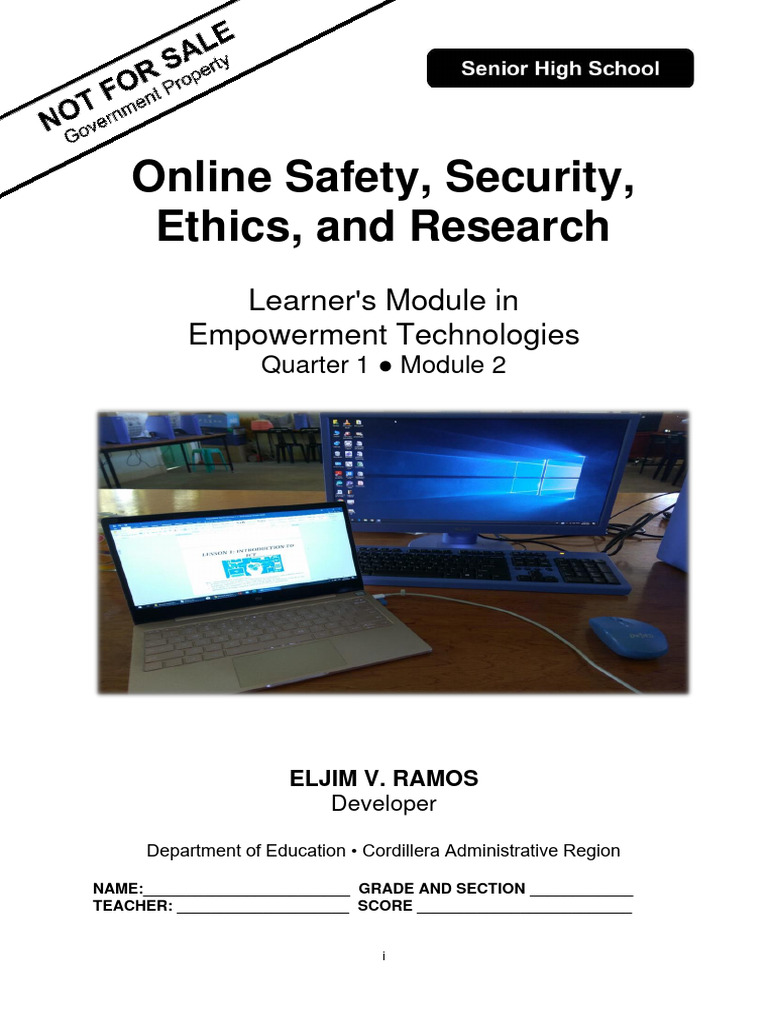 Etech11 - 12 - Q1mod2 - Online Safety - Eljim - Ramos - Bgo - v1 | PDF | Malware | Computer Virus