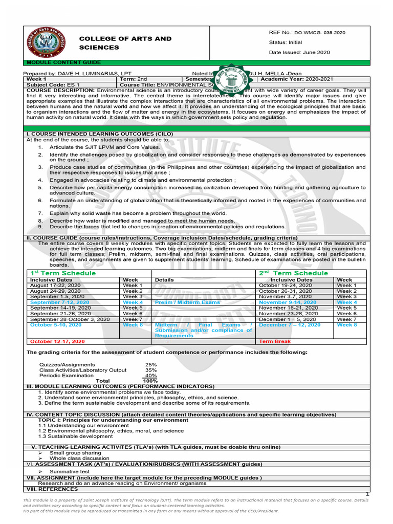 Es 1 Module Pdf Biodiversity Forests