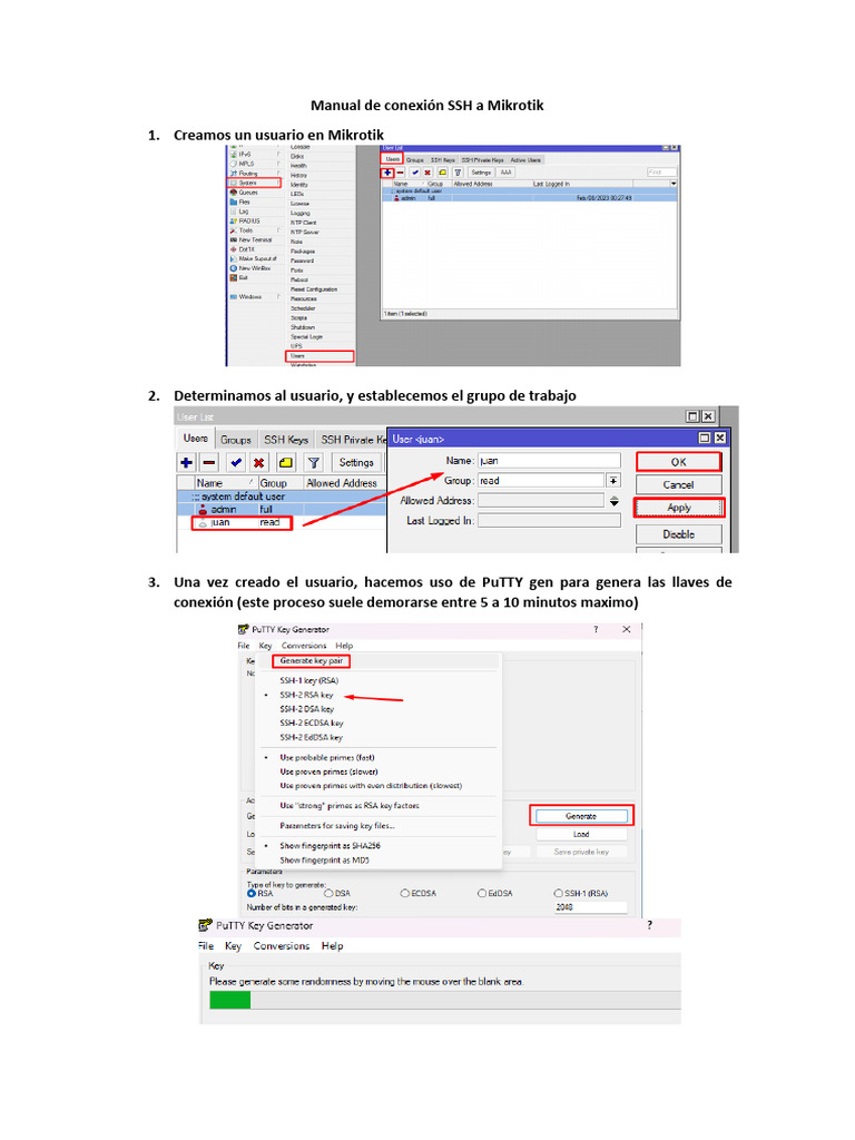 Conexión SSH a Mikrotik: Guía Práctica | PDF