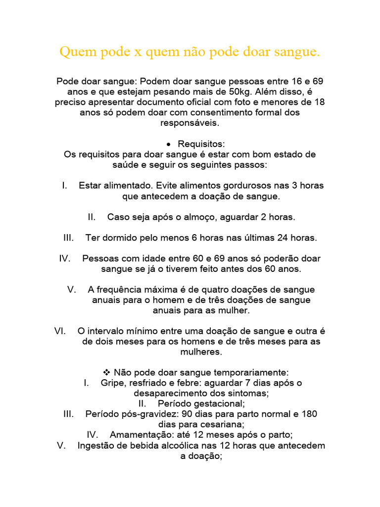 Doar Sangue | PDF