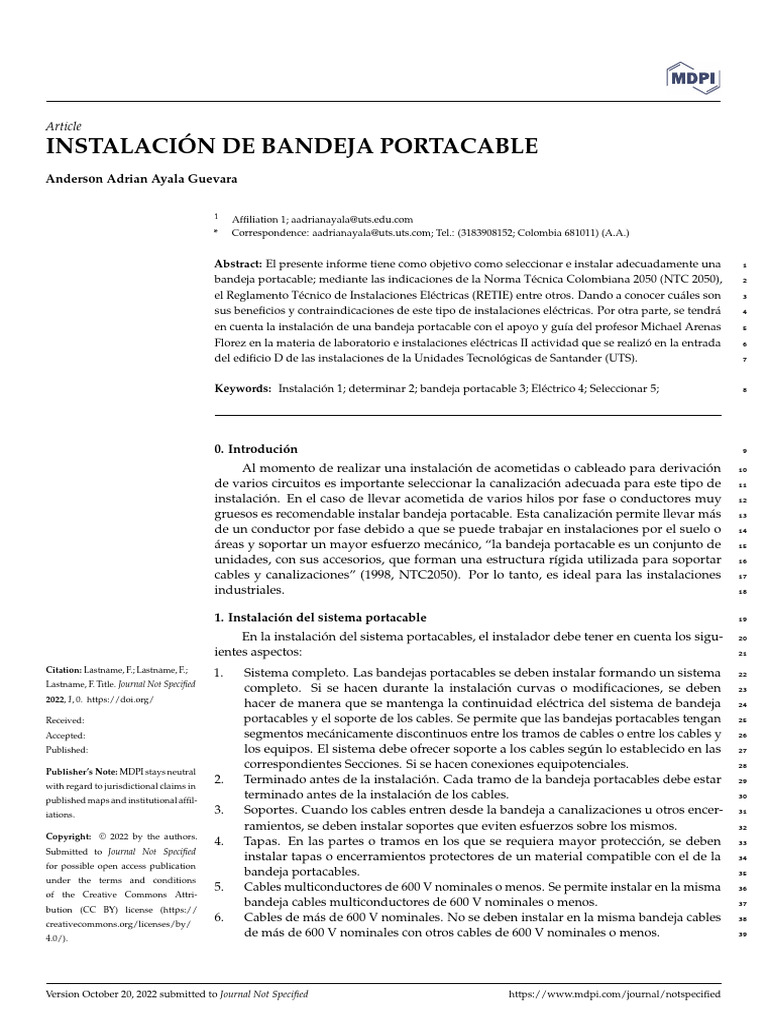 Instalaci N de Bandeja Portacable | PDF