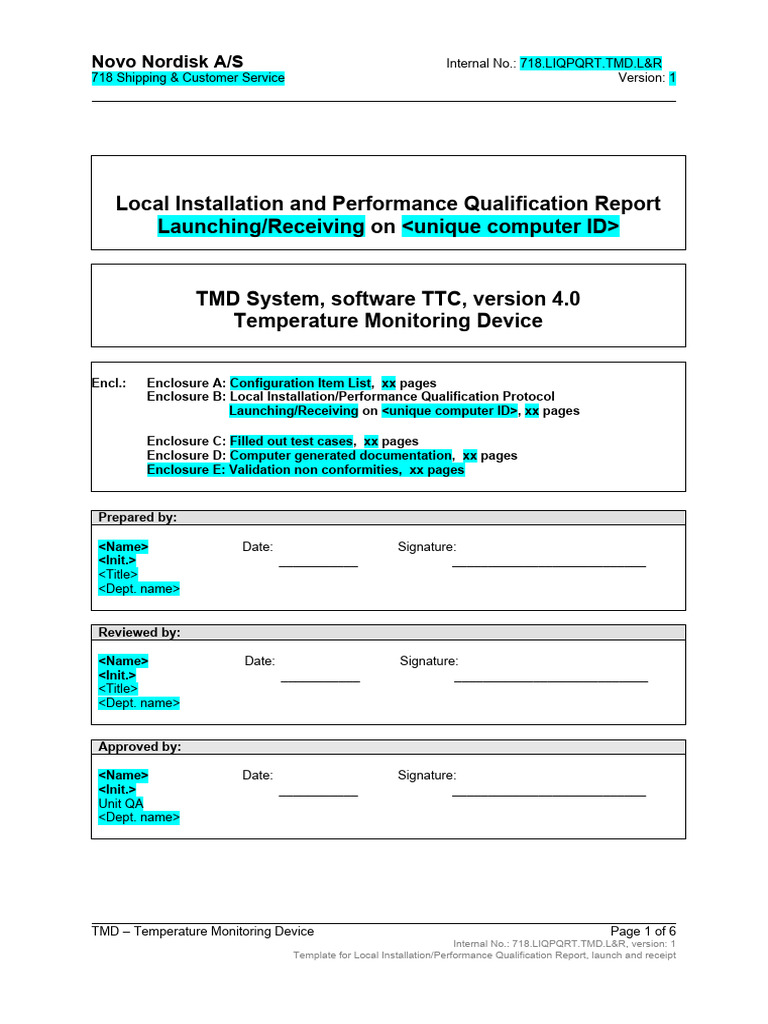 Report LIQPQRT - TMD.L&R Version 1.0 | PDF | Computing | Systems Engineering