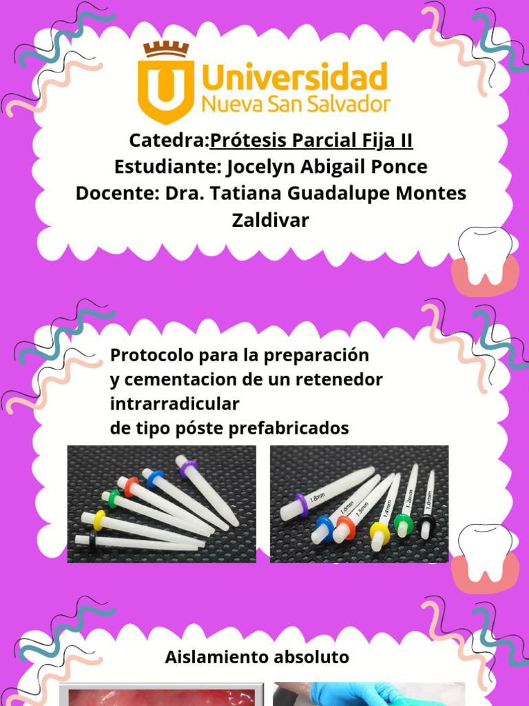 Presentación Sobre Postes Interradicular Metálicos y Postes ...