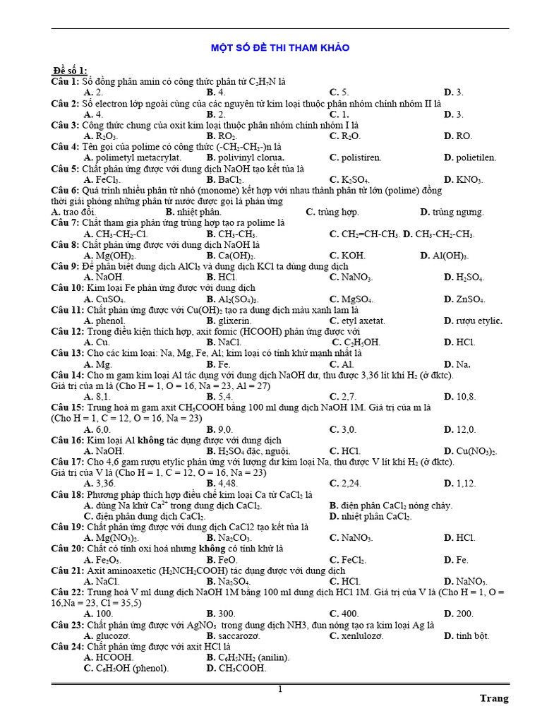 Cac de Luyen Thi | PDF