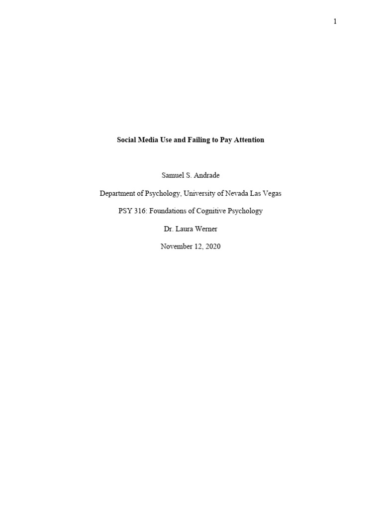 Research Paper Feedback Psy 316 | PDF | Attention | Mind Wandering