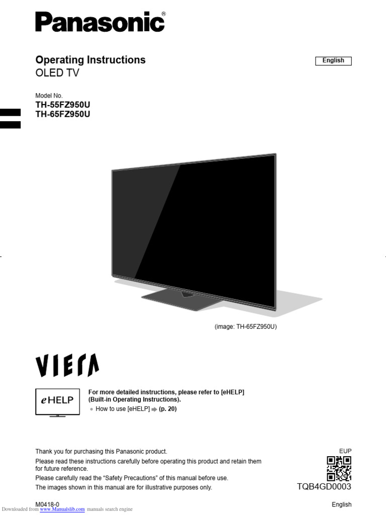 Panasonic Th55fz950u | PDF