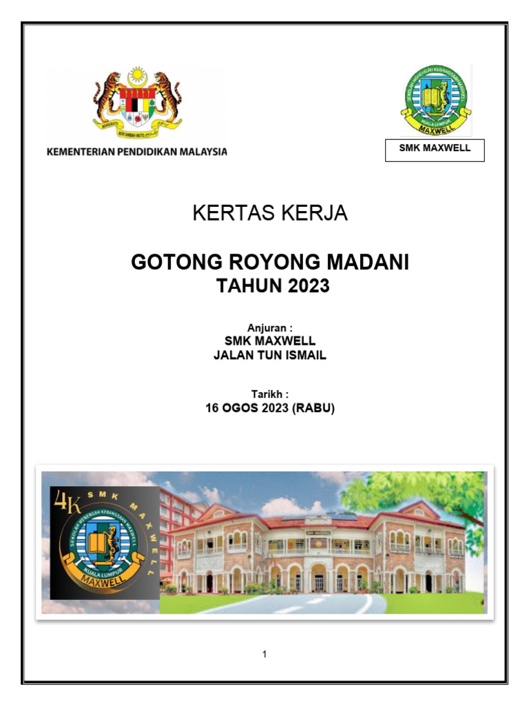 Kertas Kerja Gotong Royong Madani SMK Maxwell | PDF