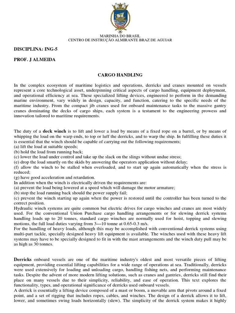 Cargo Handling | PDF | Crane (Machine) | Manufactured Goods