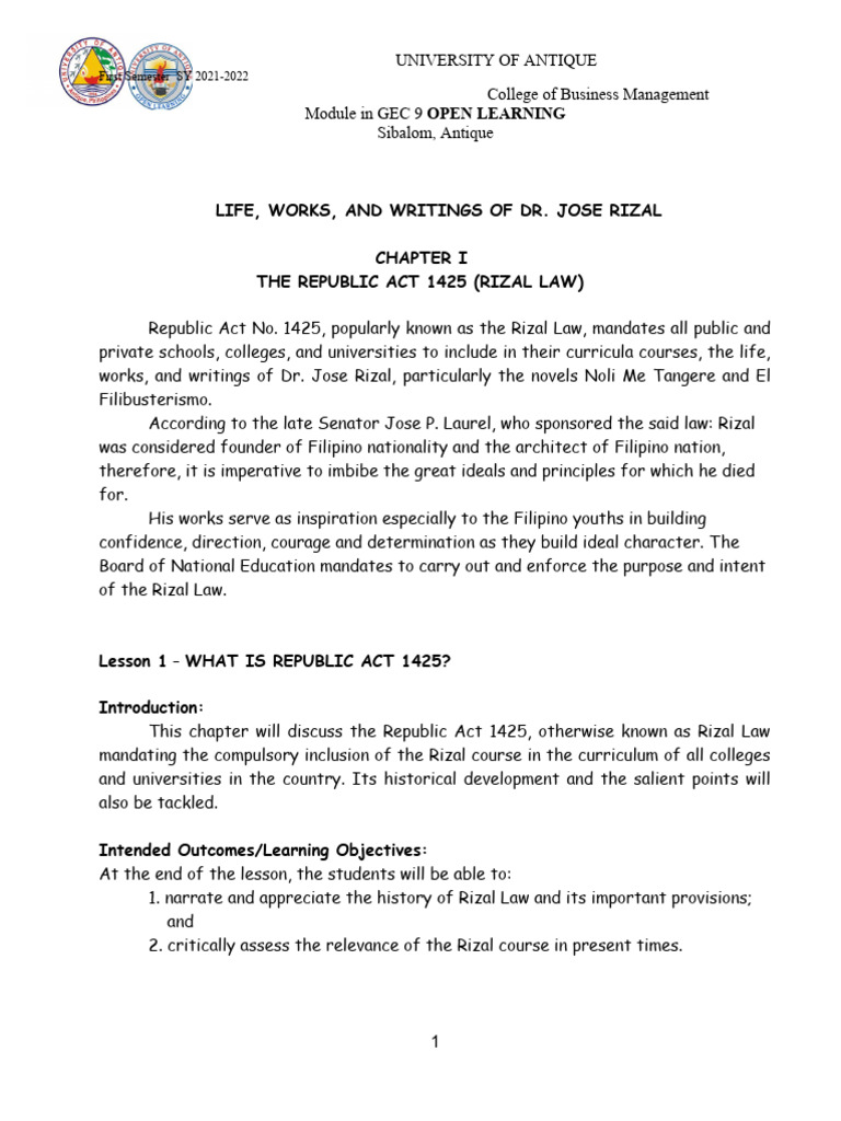 Chapter 1 GEC 9 Student | PDF