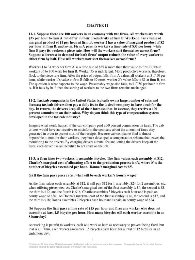 CH 11 | PDF | Labour Economics | Piece Work