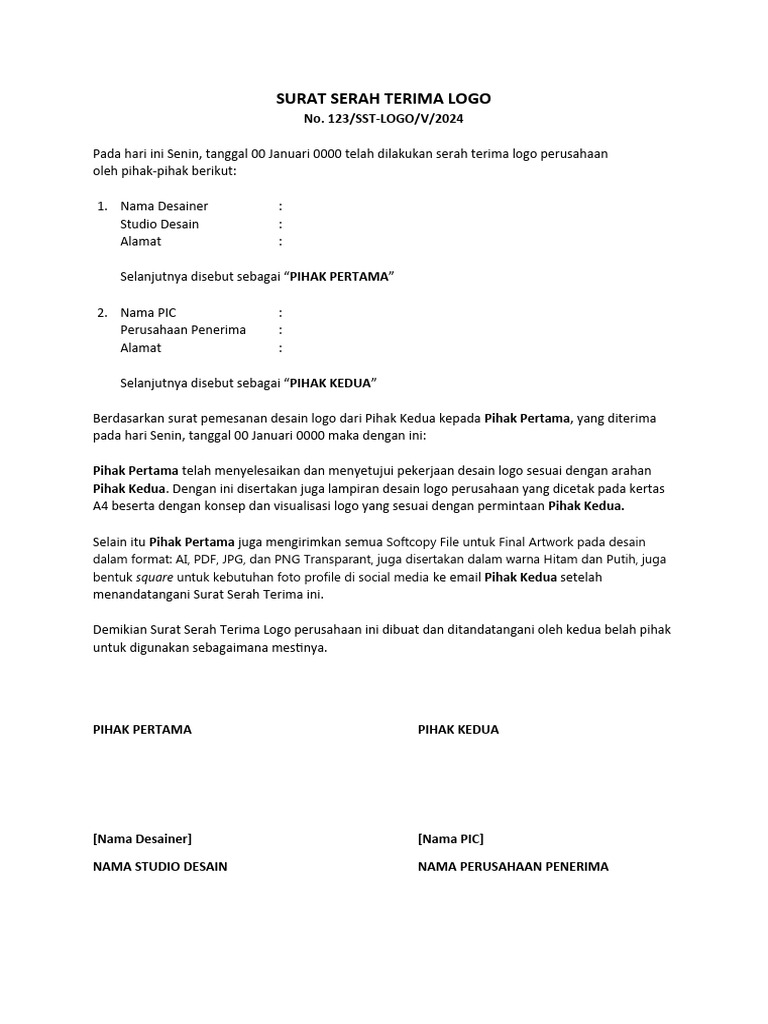 Surat Serah Terima Logo | PDF