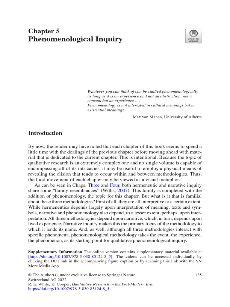 Phenomenological Inquiry | PDF