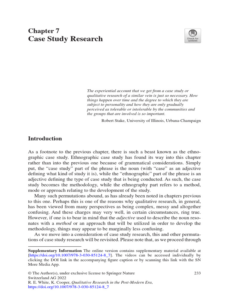 Case Study Research | Download Free PDF | Methodology | Qualitative ...