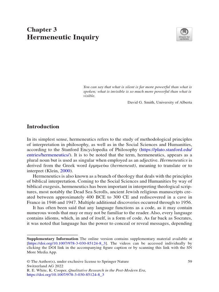 Hermeneutic Inquiry | PDF | Hermeneutics | Martin Heidegger