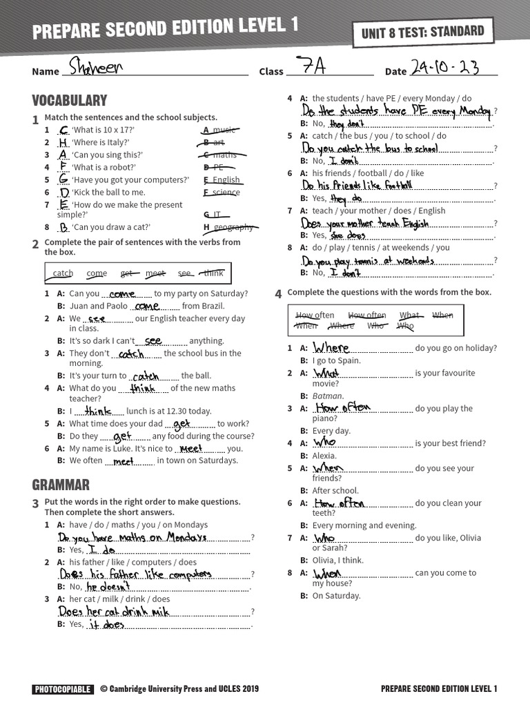 Prepare Second Edition Level 1: Vocabulary | PDF | English Language ...