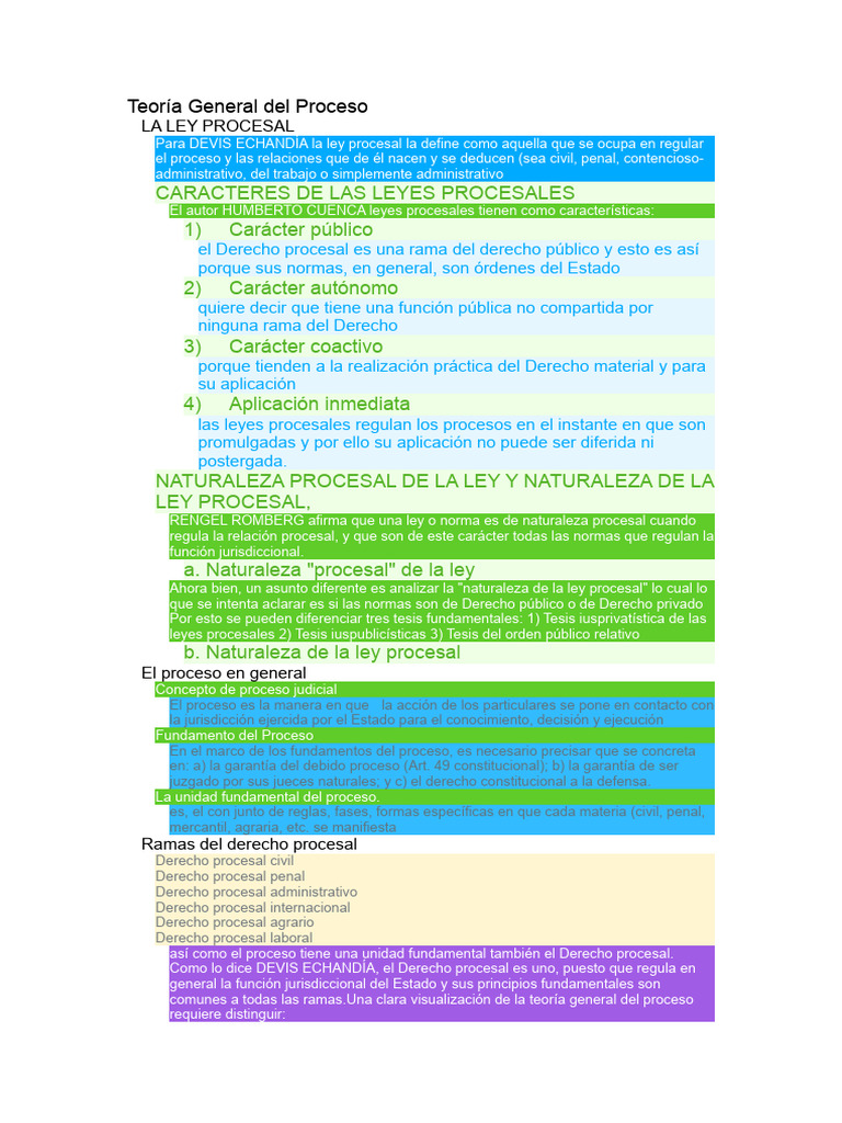 Teoría General del Proceso | PDF | Ley procesal | Procedimiento Civil