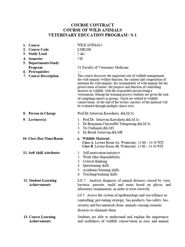 CC Wild Animal LO2 LO3 | PDF | Conservation Biology | Wildlife