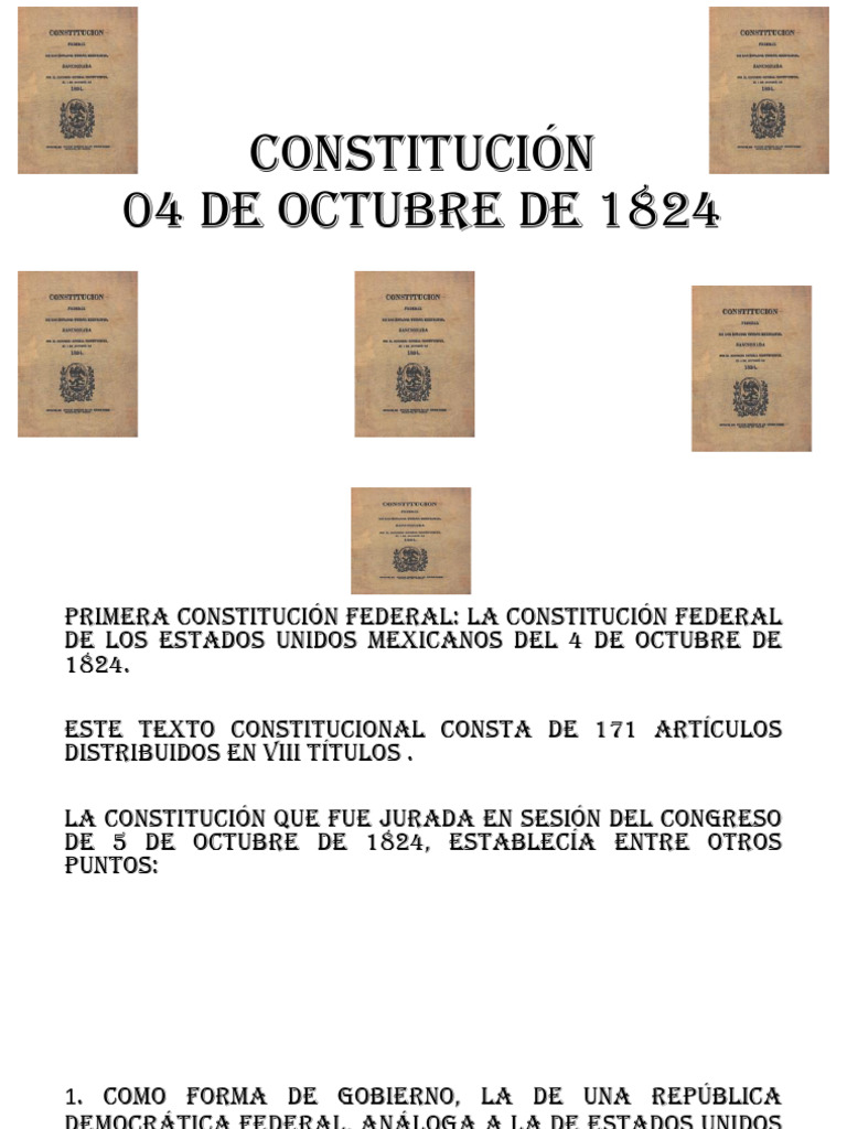 Const 1824 | PDF | Gobierno Federal de los Estados Unidos | Legislador