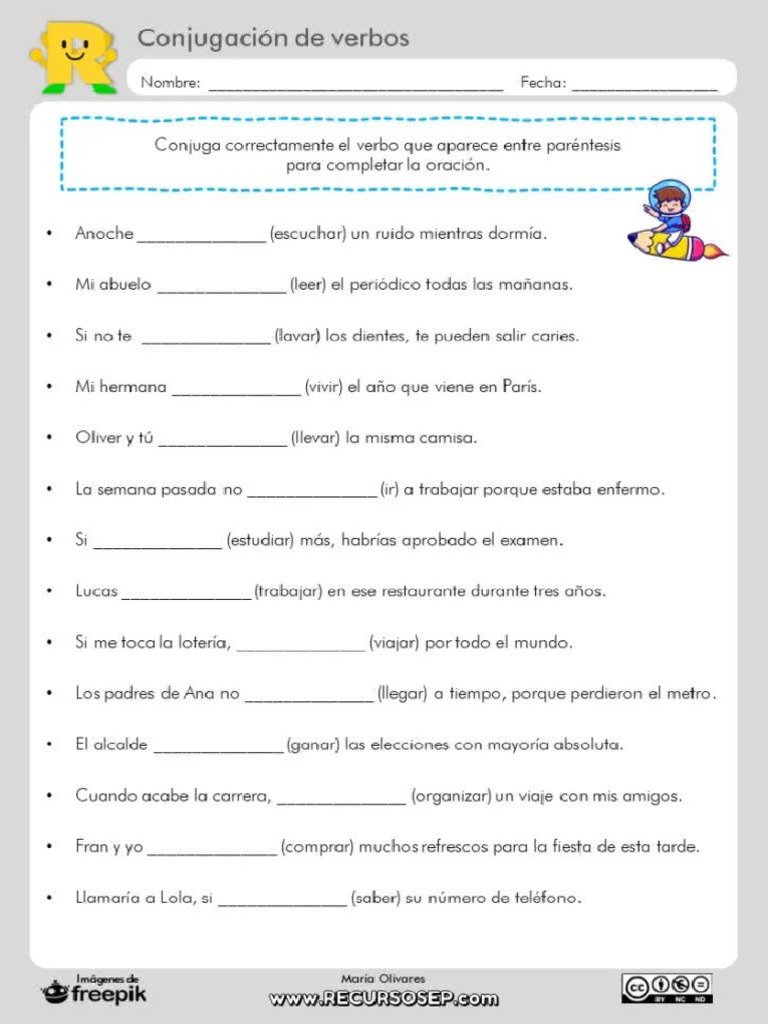 Conjugación De Verbos Pdf