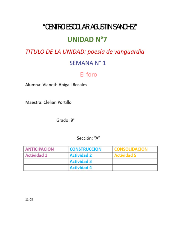 Semana 1 Unidad 7 | PDF