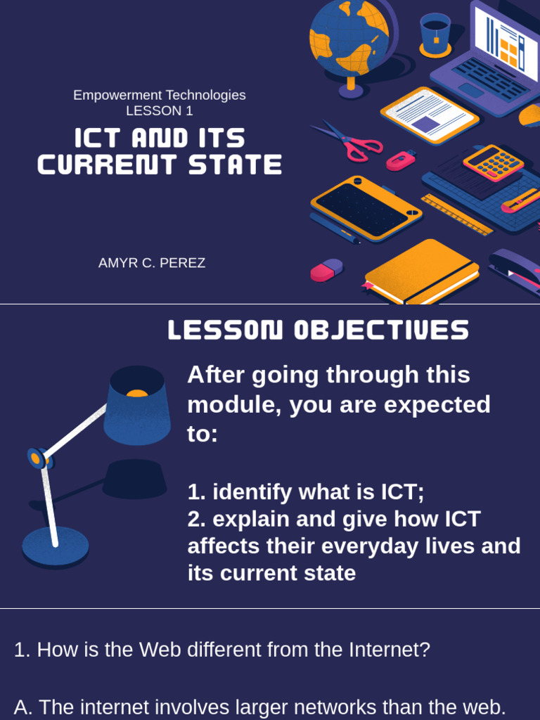 Etech Lesson 1 | PDF | World Wide Web | Internet & Web