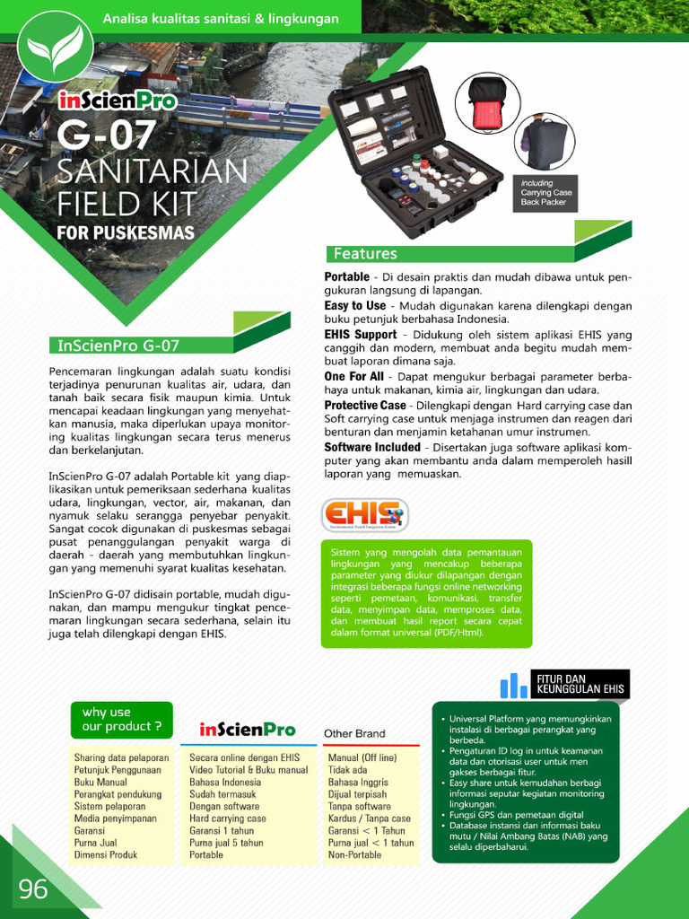 73-Sanitarian Field Kit For PUSKESMAS InScienpro G-07 | PDF