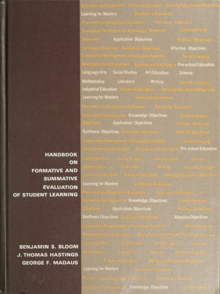Benjamin S. Bloom - Handbook On Formative and Summative Evaluation of ...