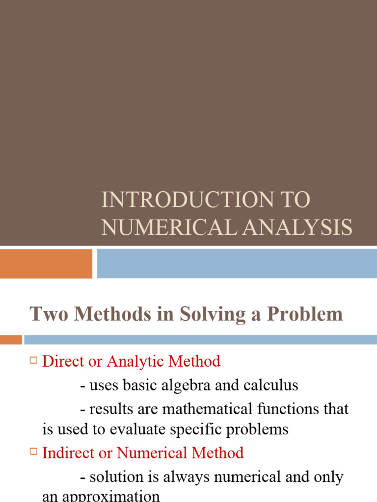 Introduction To Numerical Analysis With Examples | PDF | Numerical Analysis | Mathematical Analysis