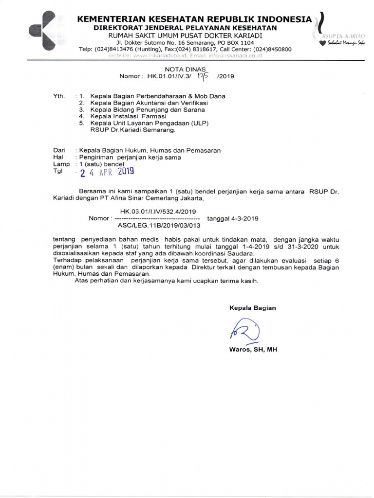 PKS PT. Afina Sinar Cemerlang Tentang Penyediaan Alat Kesehatan Pakai Habis Untuk Tindakan Mata ...