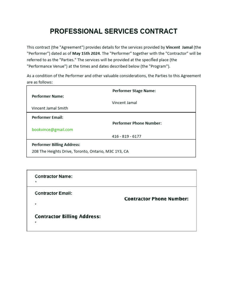 Wedding Contract (Draft) | PDF | Private Law | Business Law