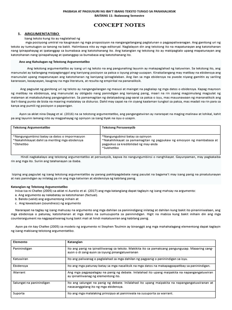 Concept Notes 1st Core | PDF