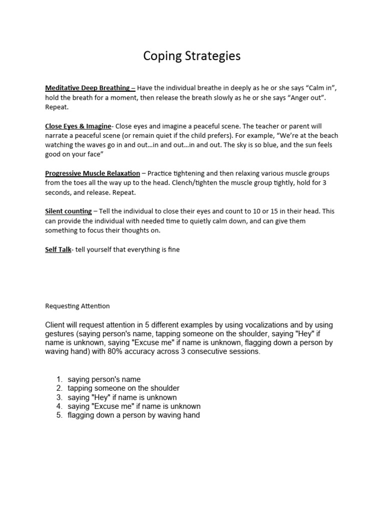 Effective Coping Strategies for Kids | PDF