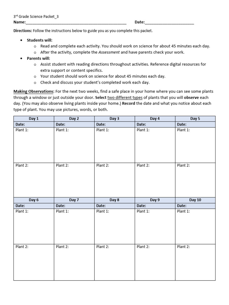 3rd Grade Science: Plants & Photosynthesis | PDF | Amphibian | Plants