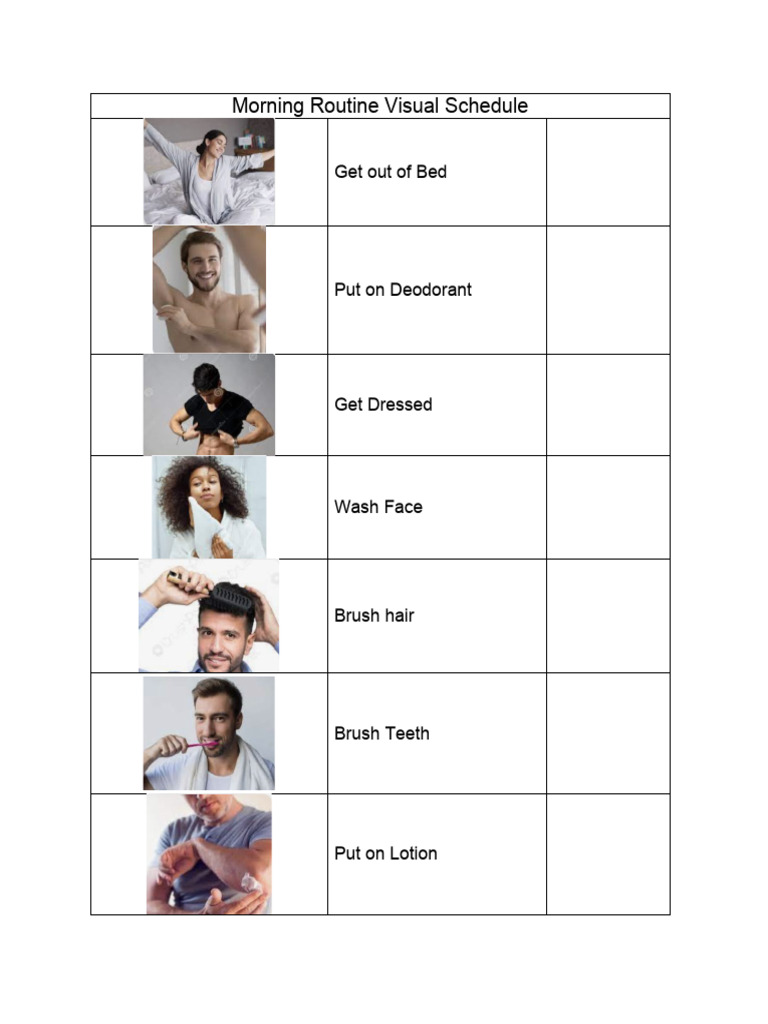 Morning Routine Visual Schedule | PDF